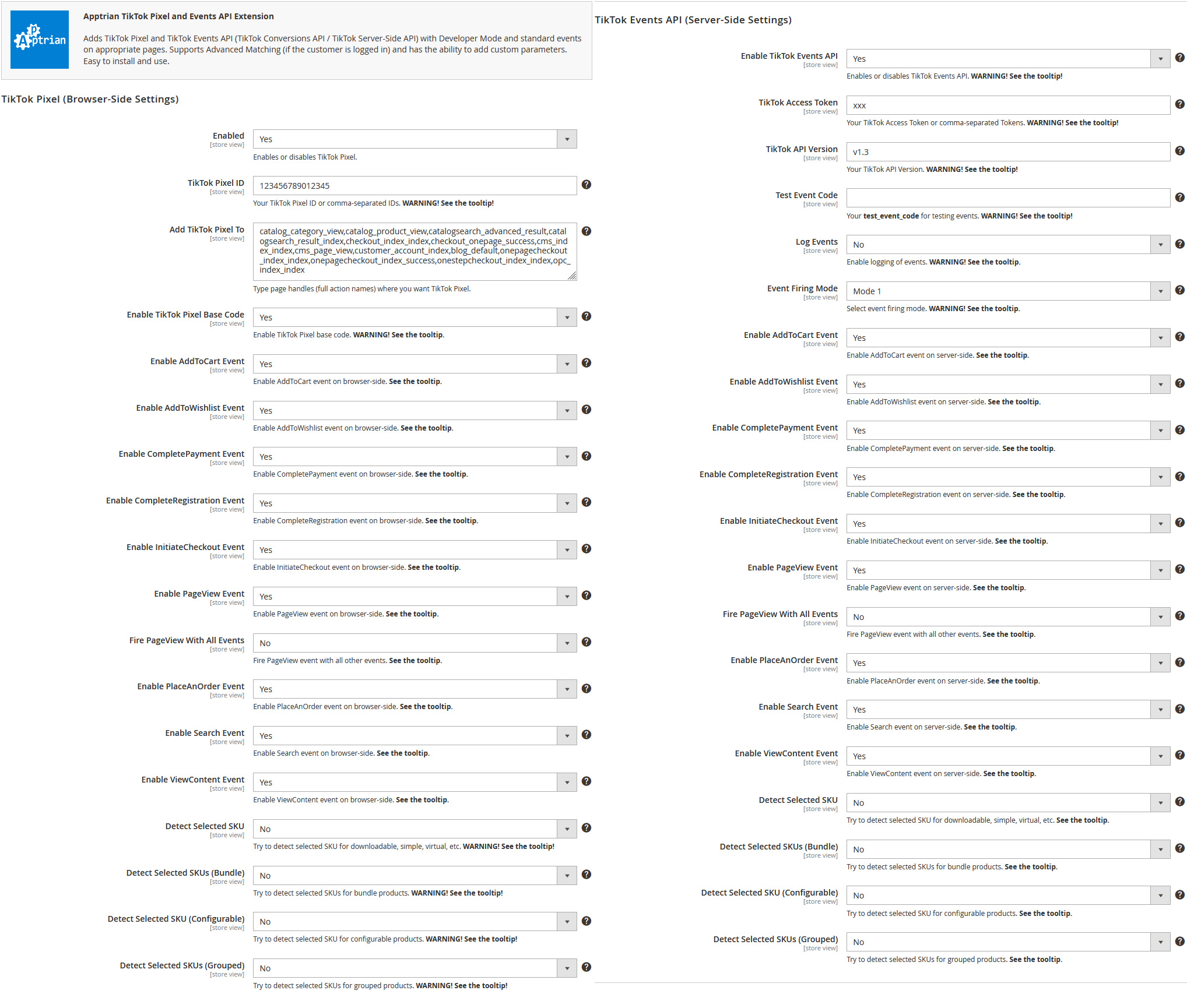 Apptrian - TikTok Pixel and Events API for Magento Adobe Commerce